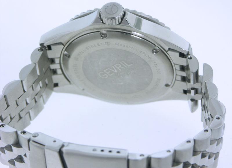 Gevril Wall Street Gmt Black And Blue 4953b - Pre-Owned Mens Watches