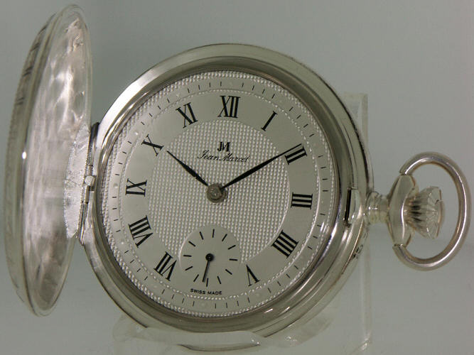 Silver Decorated Case And Dial 680-018-56 - Jean Marcel White pocket watch