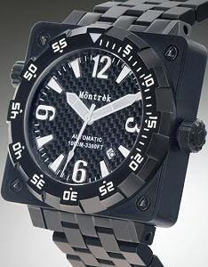 Black Square Diver On Bracelet m22-1222-m220 - Montrek Square Diver ...